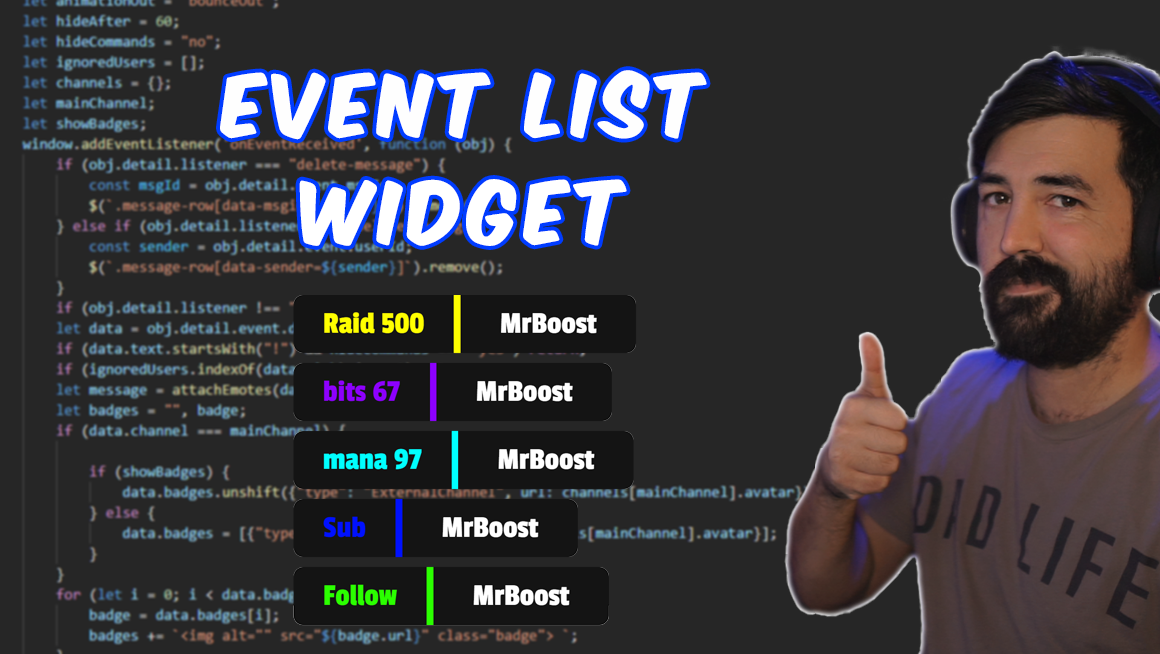 Kick Event List - Widgets made for streamers.